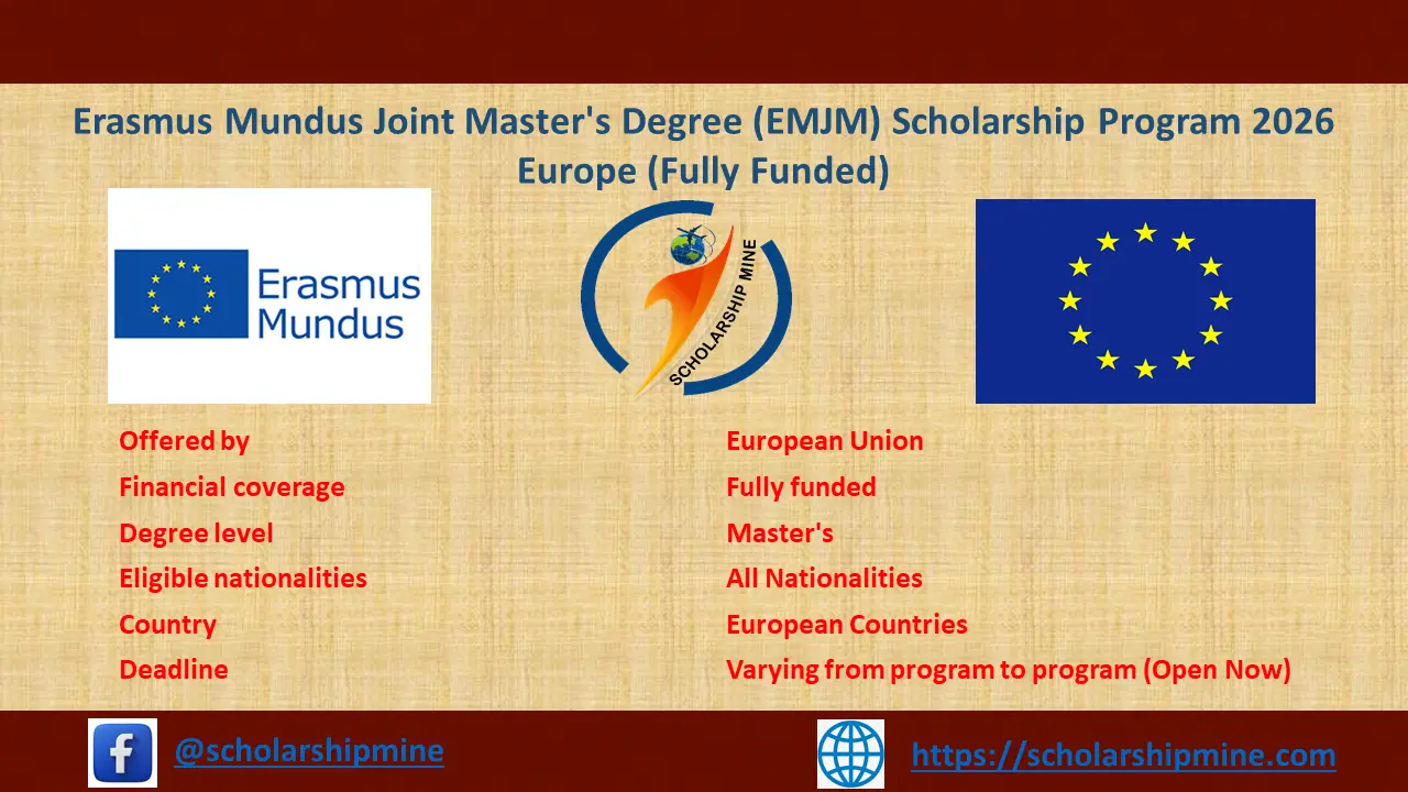 Erasmus Mundus Joint Master's Degree (EMJM) Scholarship Program 2026 ...