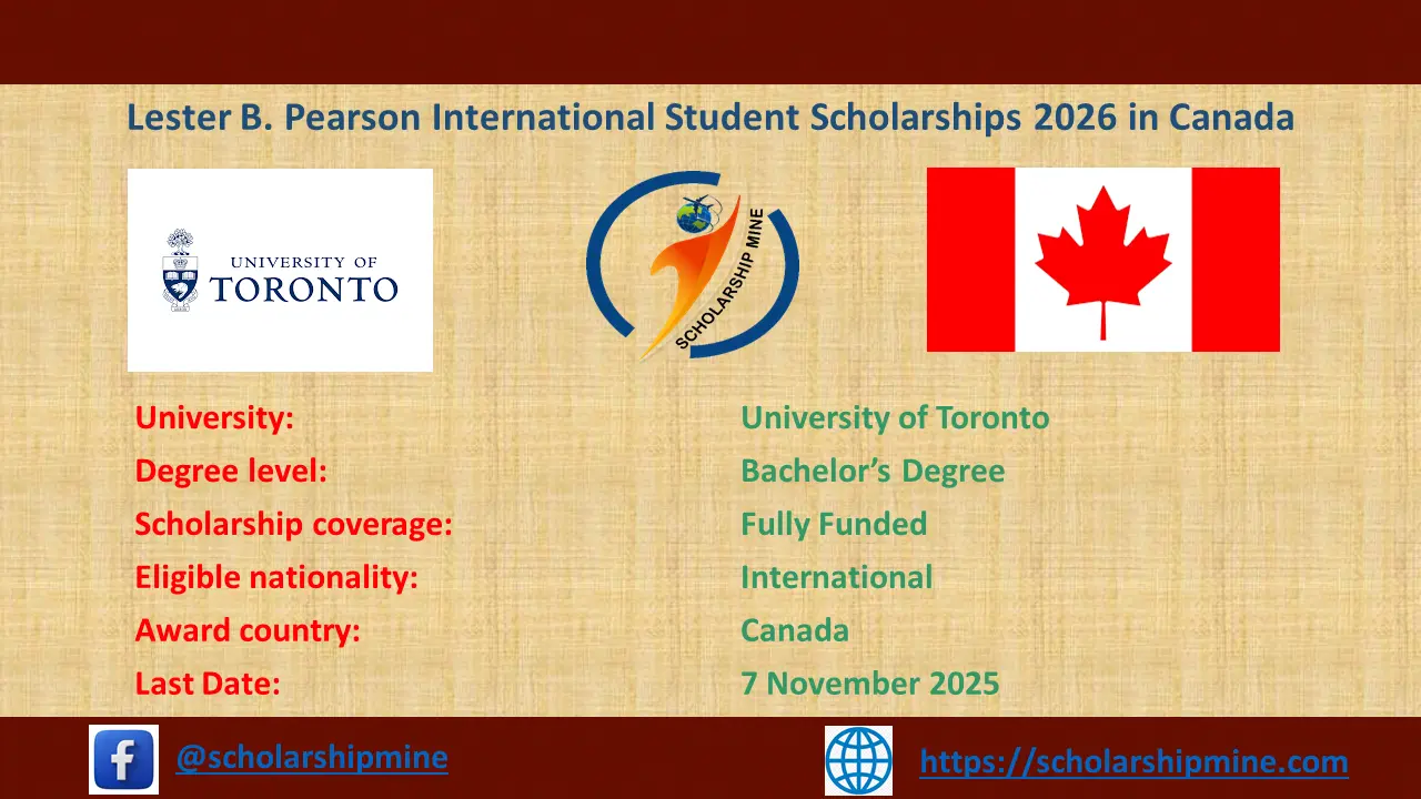 Lester B. Pearson International Student Scholarships 2026 in Canada ...